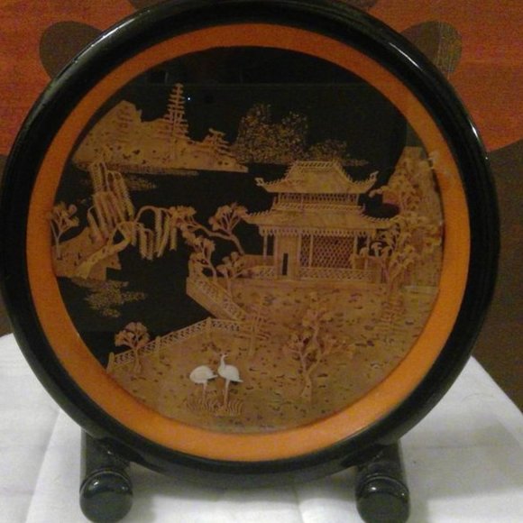 Art | Vintage Japanese Carved Cork Picture | Poshmark